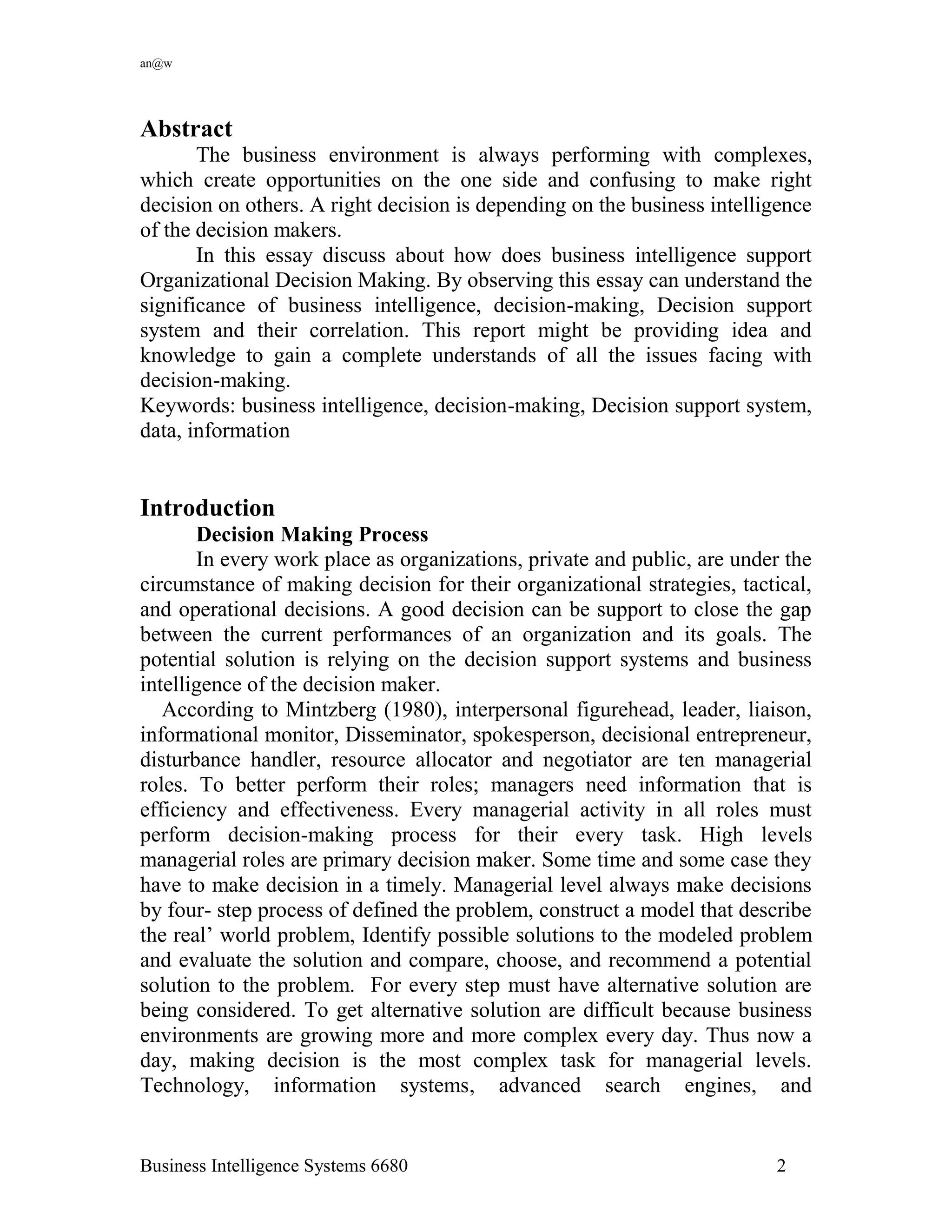 Business Intelligence System | PDF