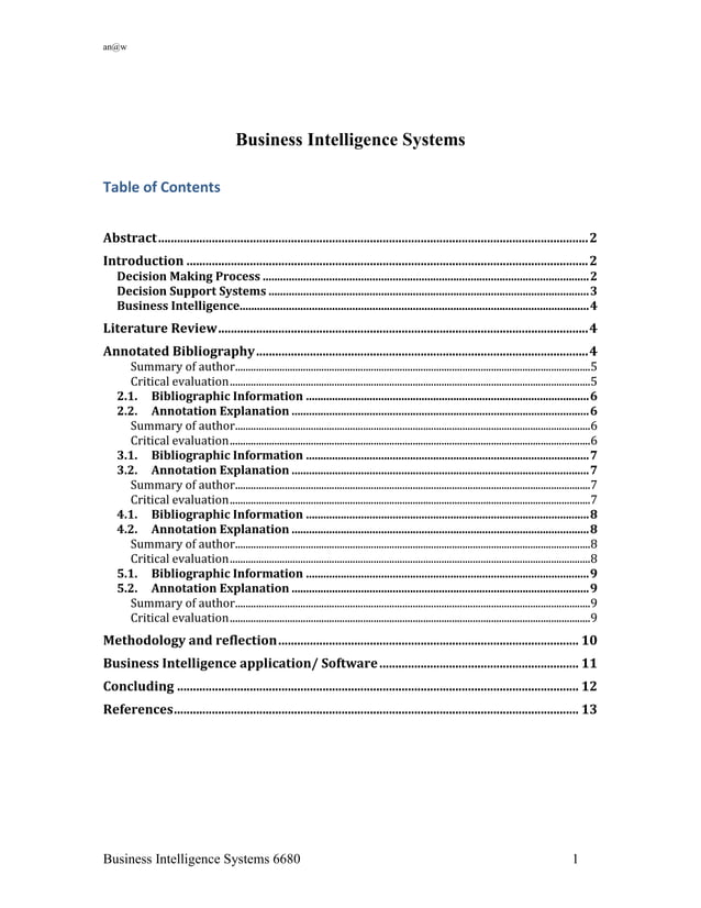 Business Intelligence System | PDF