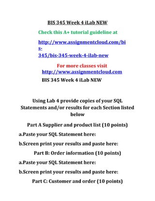 Bis 345-week-4-i lab-new | PDF