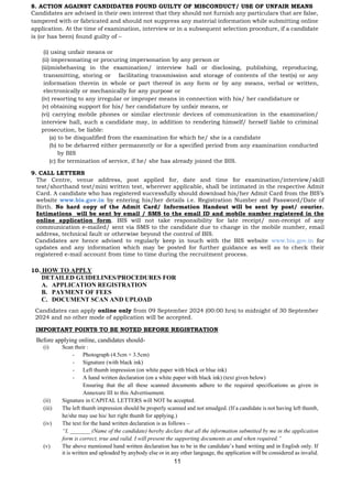 BIS Recruitment 2024 for Group A, B, and C | PDF