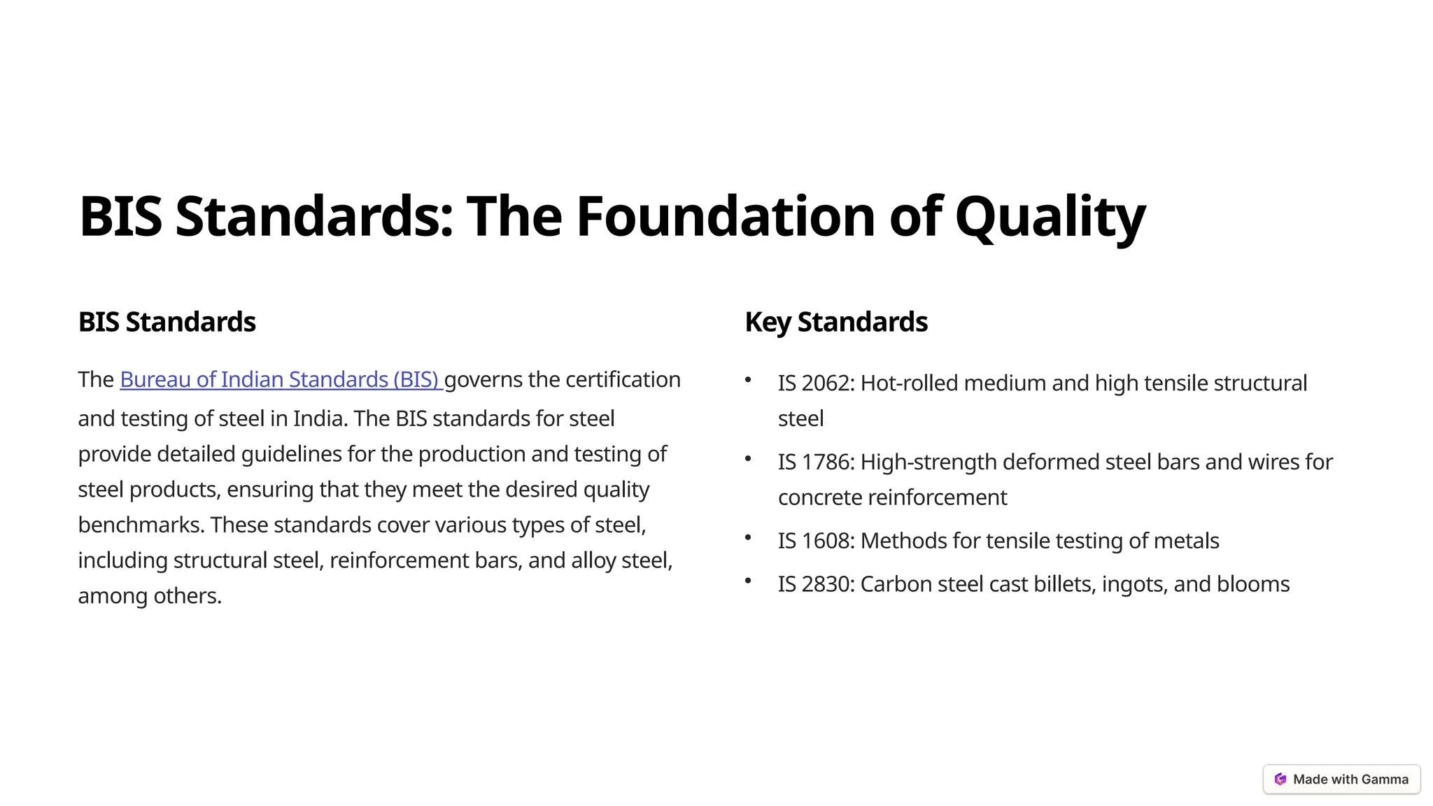 BIS Standards for Steel in India: Enhancing Quality, Safety, and ...