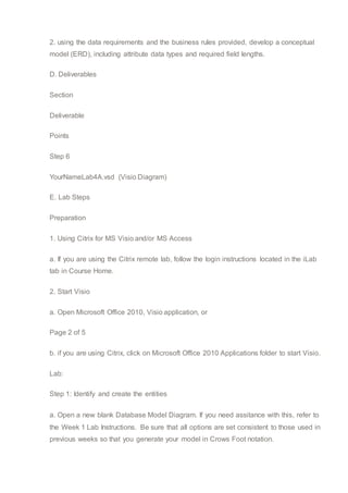 Bis 245 week 4 lab – er diagram | DOCX