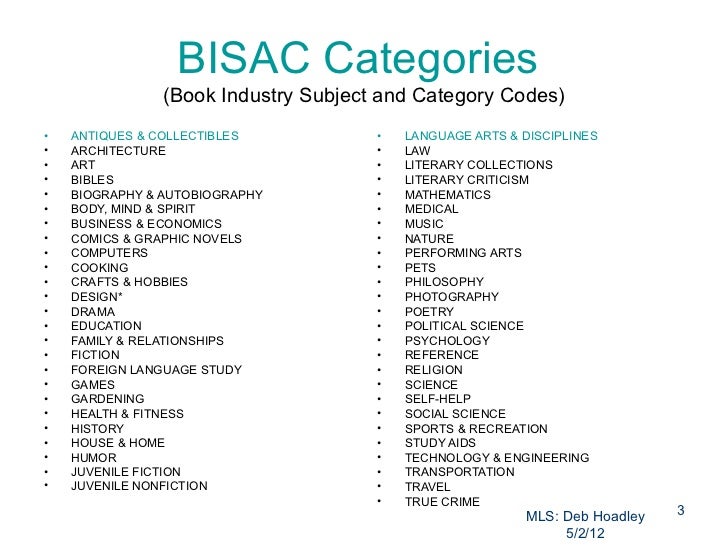 BISAC: A New Way to Organize with the Patron in Mind
