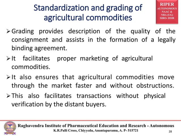 Legislation Regulation of Food Products as per BSI and Agmark. | PPTX ...