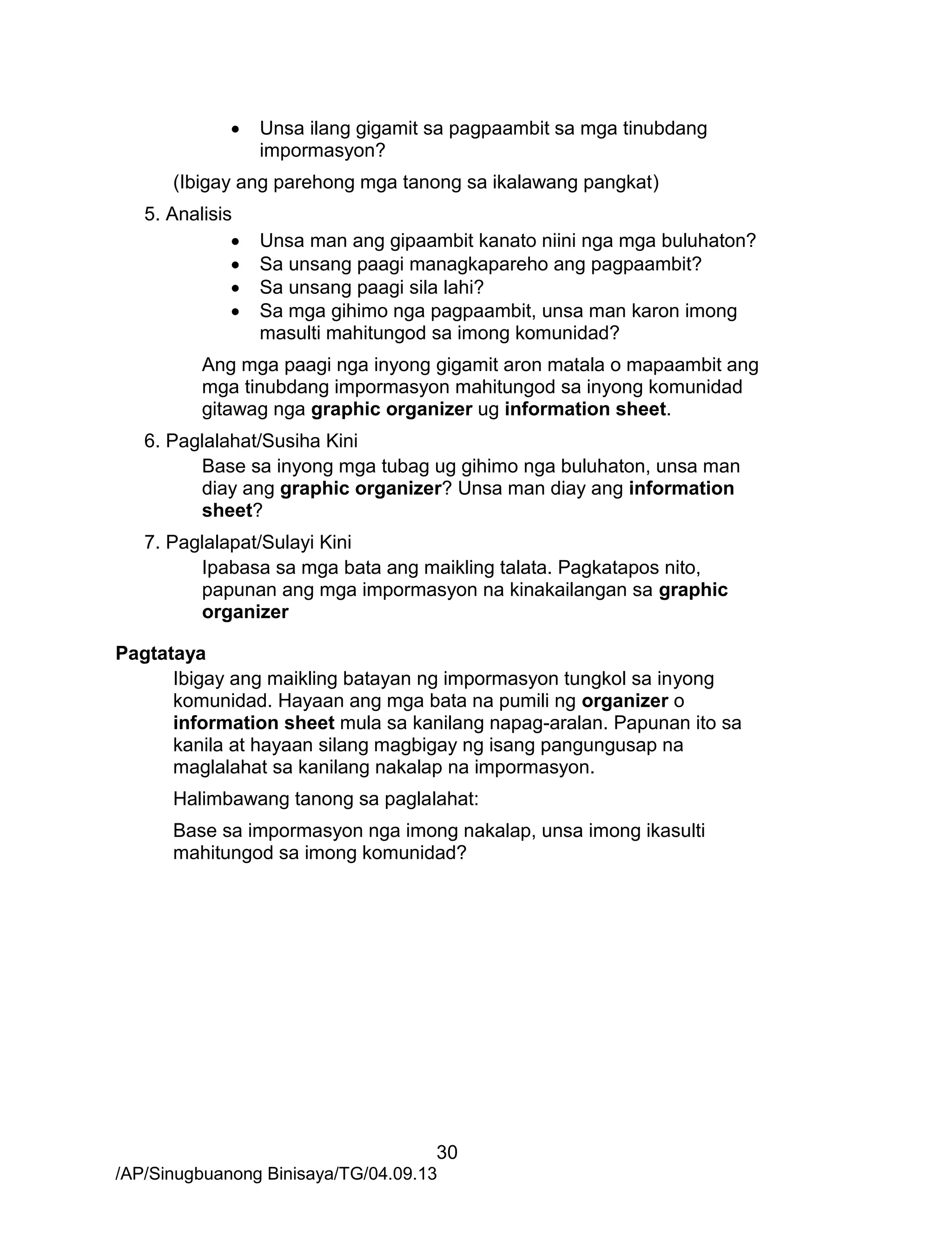 Bisaya araling panlipunan grade 2 | PDF