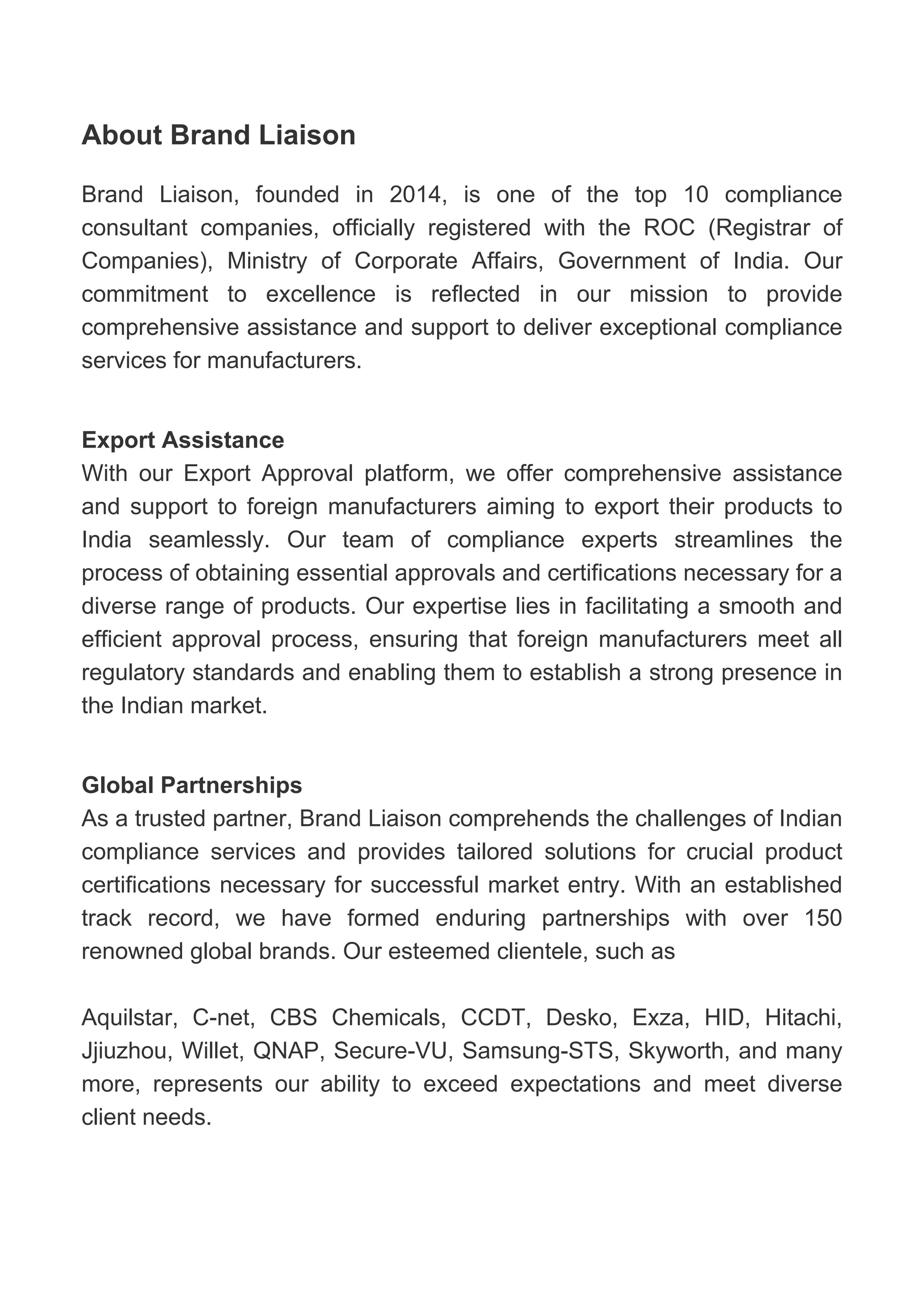 Brand liaison: compliance management.... | PDF