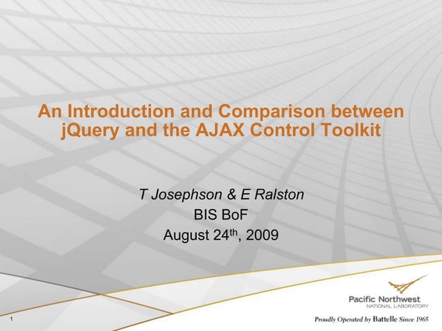 jQuery vs AJAX Control Toolkit | PPT