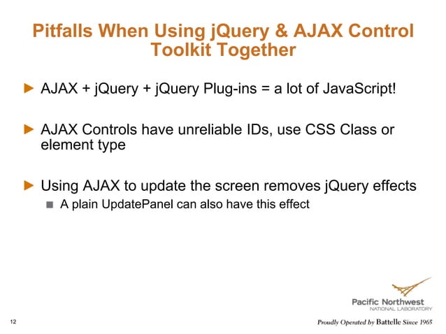 jQuery vs AJAX Control Toolkit | PPT