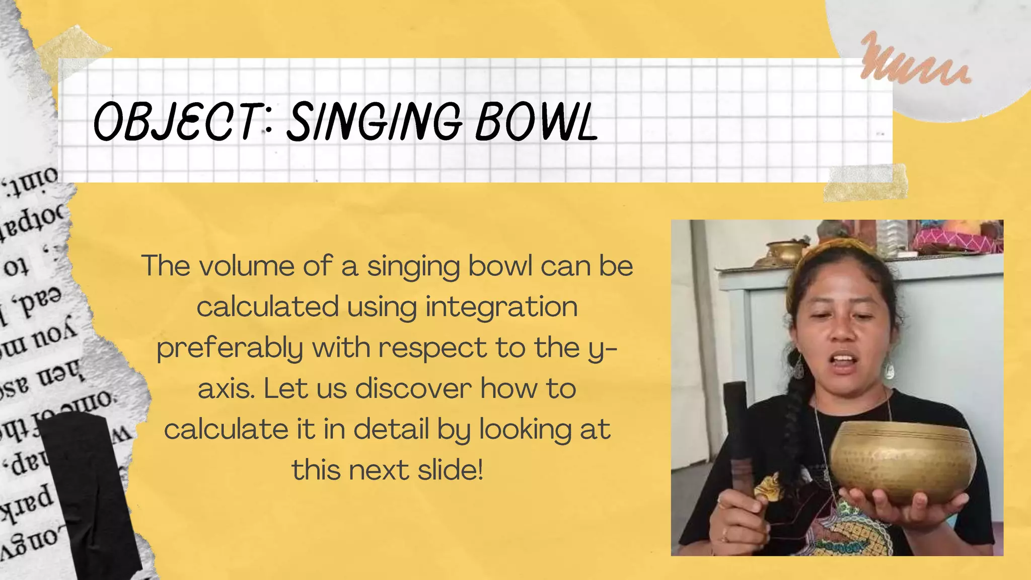 Finding volume of singing bowl by integration | PPT