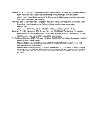 BISCOMM Komunikasi yang Digunakan OCBC NISP | PDF