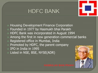 A Brief History of HDFC Bank@Nagarjuna | PPTX