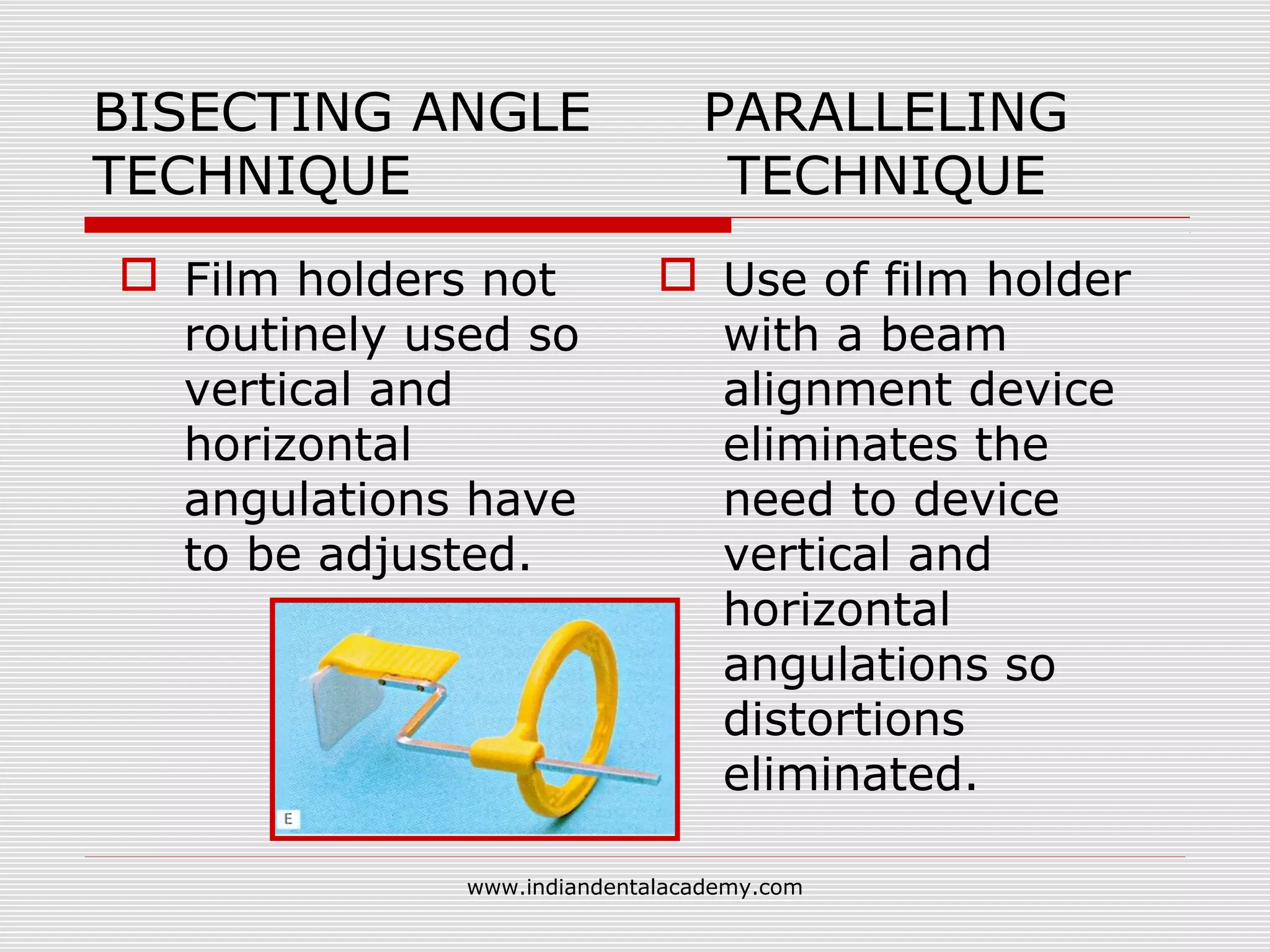 Bisecting angle vs paralleling technique /orthodontic courses by Indian ...
