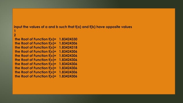 Presentation On The Bisection Method Pptx