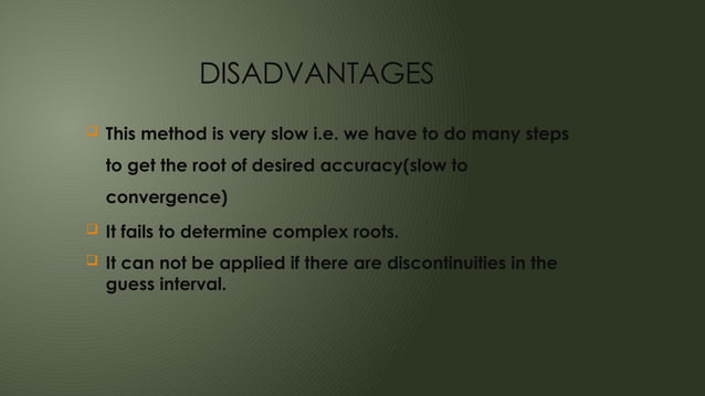 Presentation On The Bisection Method Pptx
