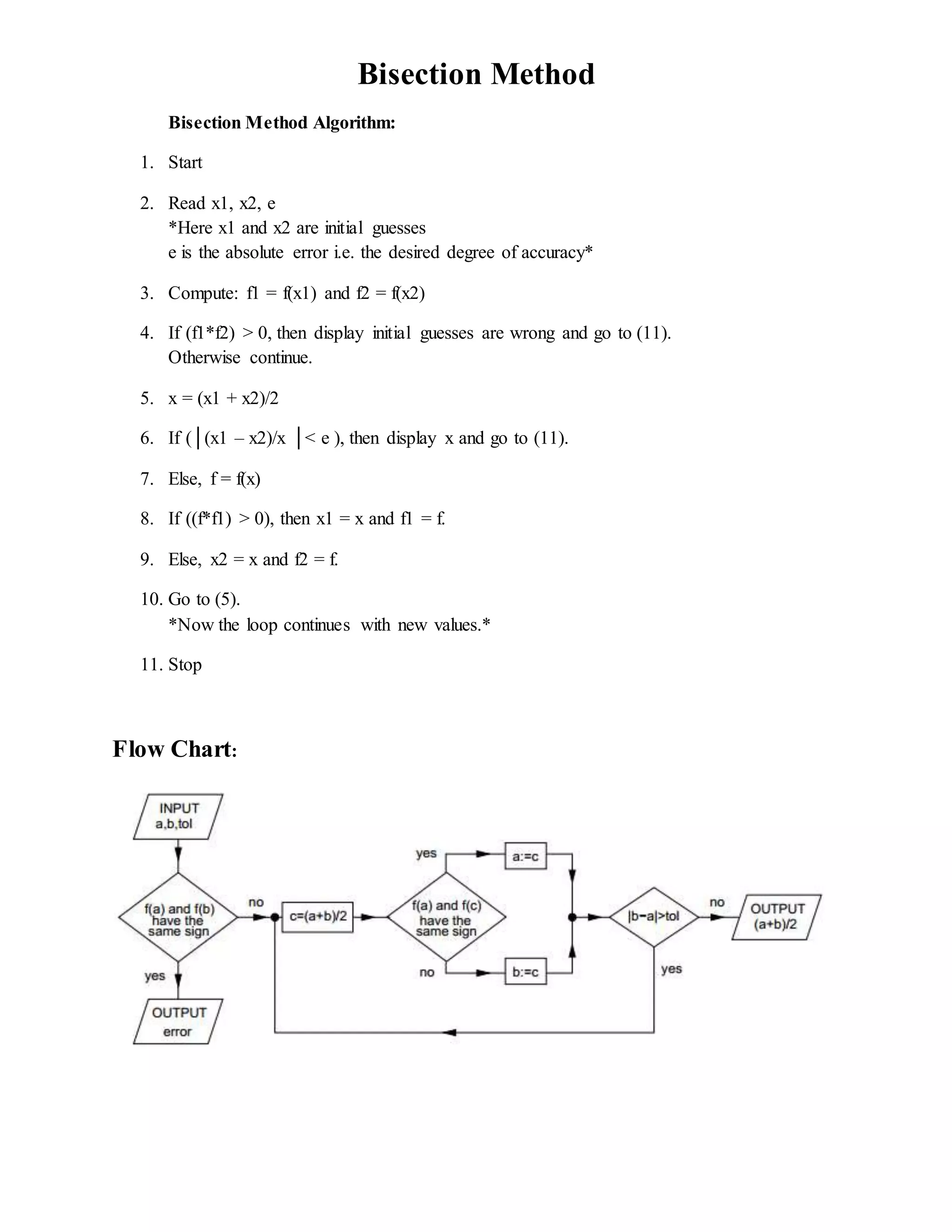 Bisection Method Pdf