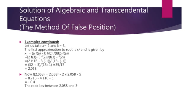 Quantitive Techniques: Bisection method | PPT