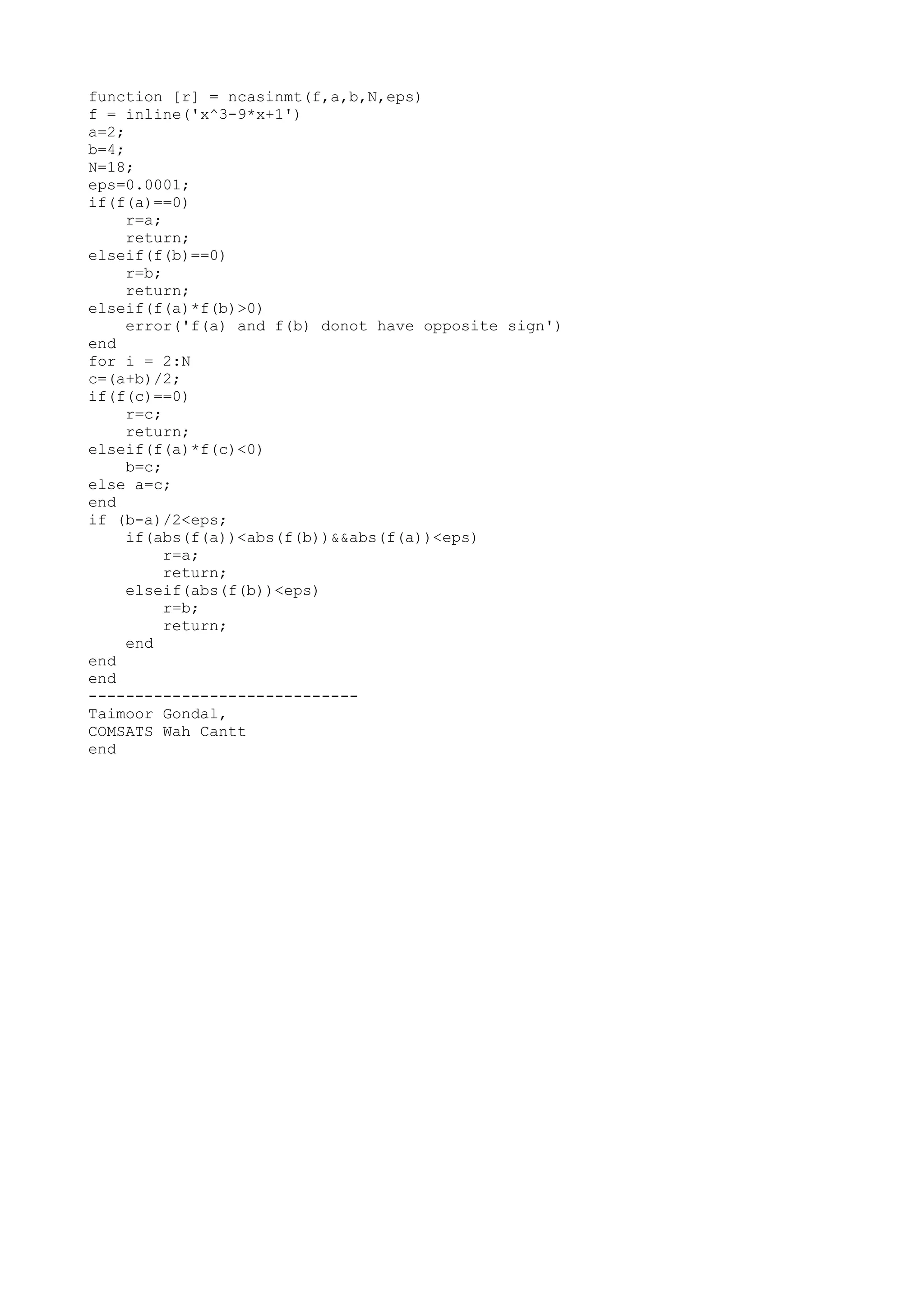 Bisection methode alternate | PDF