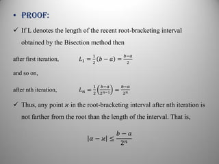 Bisection theorem proof and convergence analysis | PDF