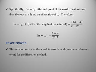 Bisection theorem proof and convergence analysis | PDF