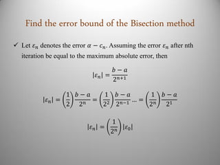 Bisection theorem proof and convergence analysis | PDF