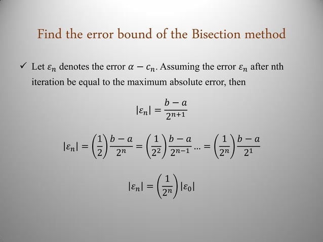 Bisection theorem proof and convergence analysis | PDF