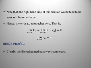 Bisection theorem proof and convergence analysis | PDF