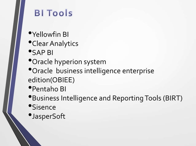 Presentation on Business Intelligence (BI) | PPTX | Computer Software and Applications | Computing