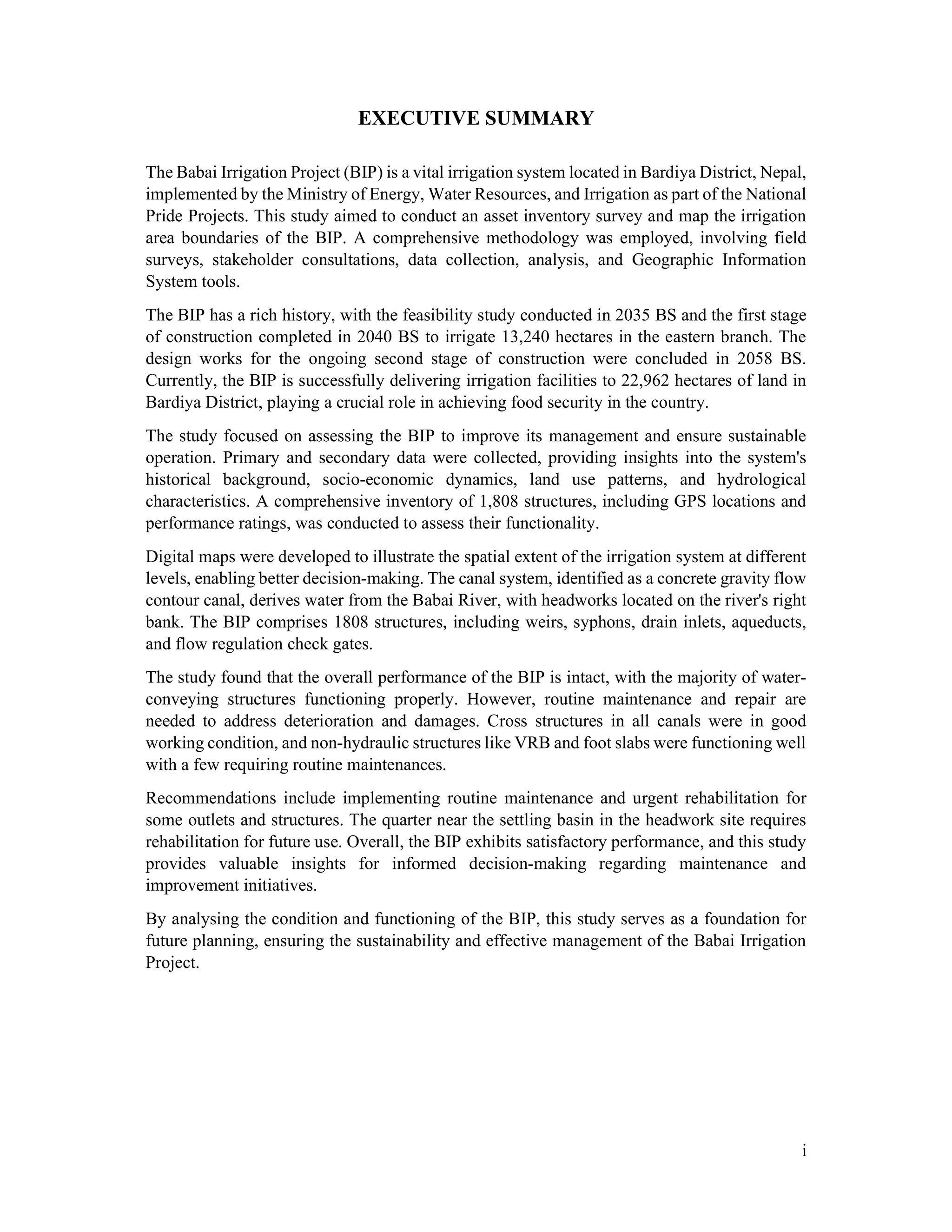 Irrigation Area Boundary Mapping and Asset Inventory Survey of Eastern ...