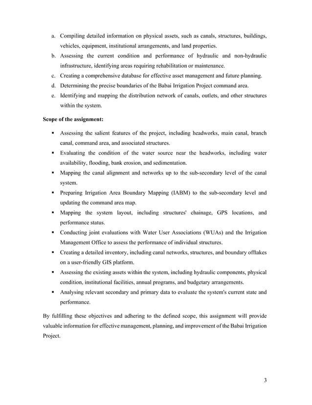 Irrigation Area Boundary Mapping and Asset Inventory Survey of Eastern ...