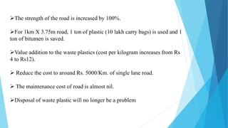 MODIFICATION OF BITUMEN BY PLASTIC WASTE | PPTX