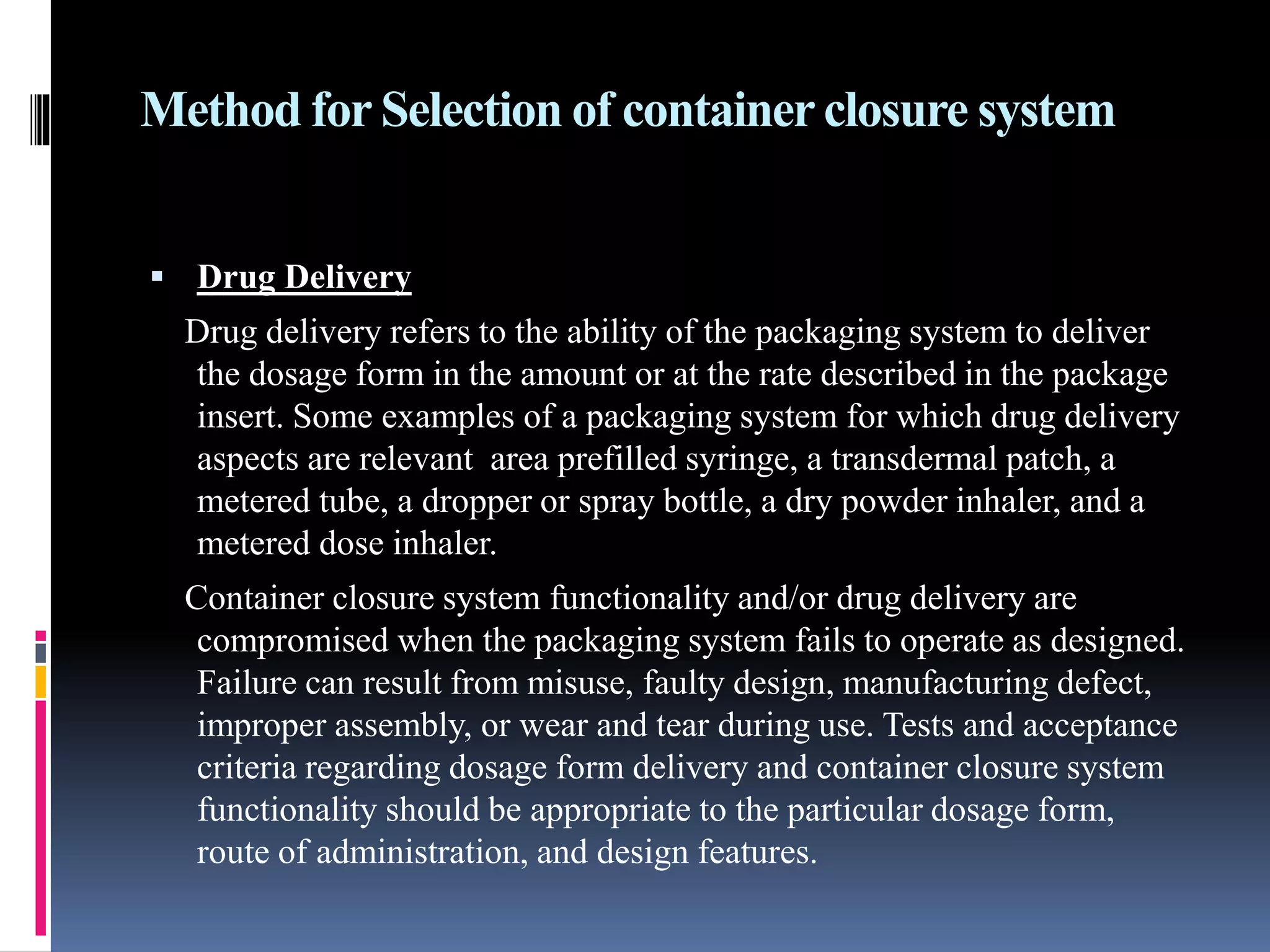 container closure system | PPTX