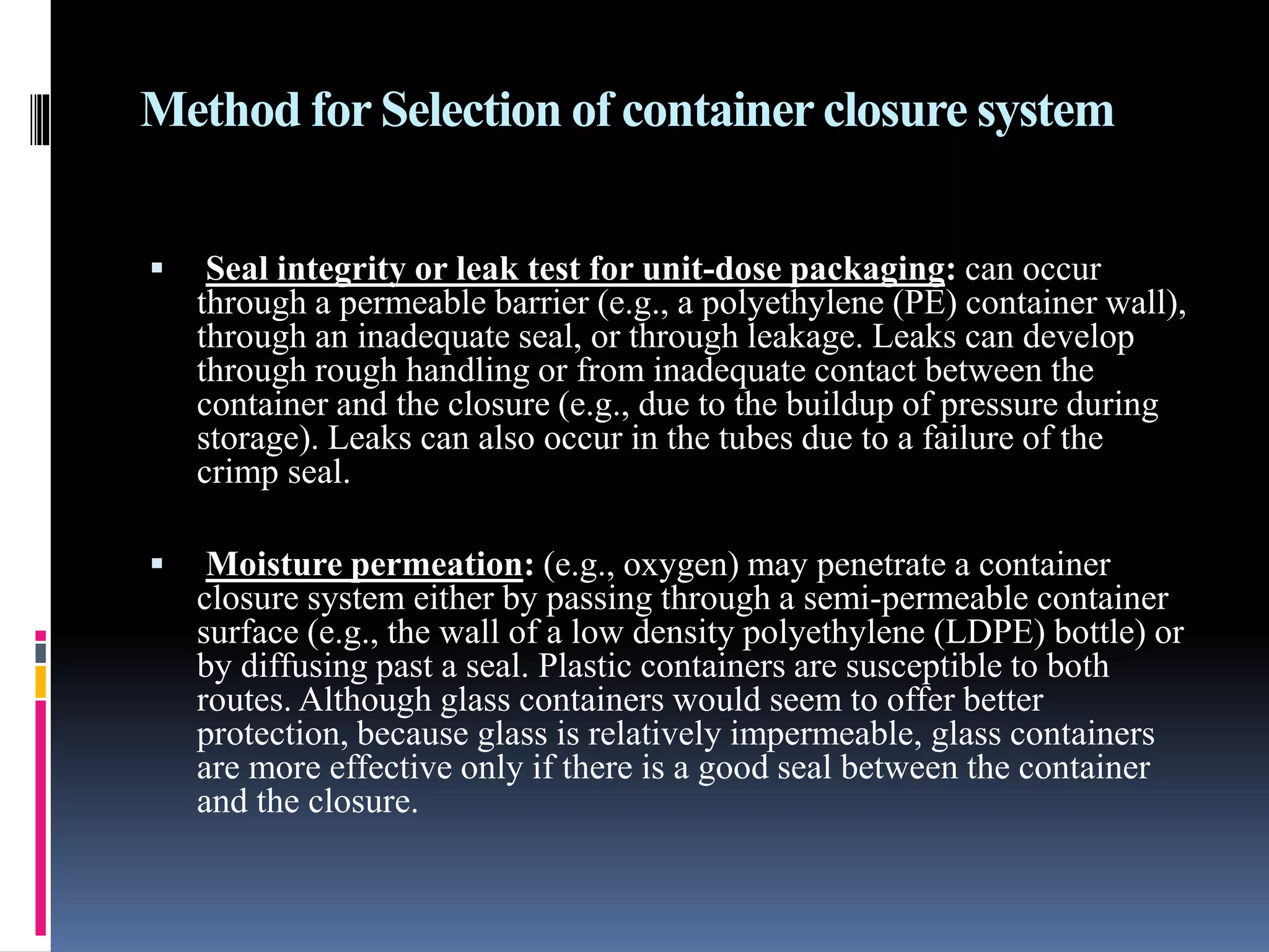 container closure system | PPTX