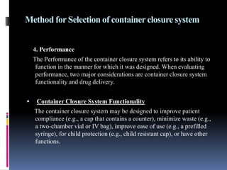container closure system | PPTX