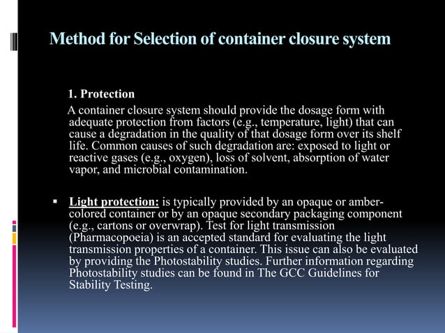 container closure system | PPTX | Pharmaceutical Drugs | Medical Health