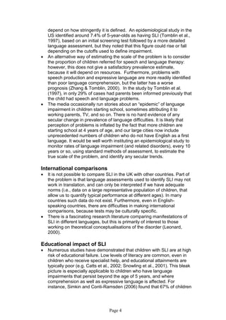 State-of-Science Review: Specific Language Impairment | PDF | Brain and Nervous System Disorders ...