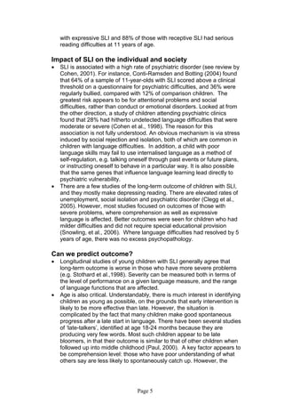 State-of-Science Review: Specific Language Impairment | PDF