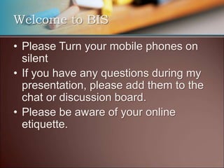 BIS induction presentation 2020 | PPTX