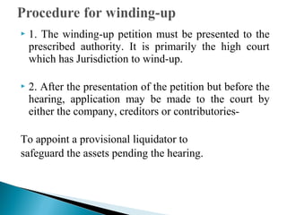 Business law- Winding up of company ppt-Dr. Kokila Saxena | PPT