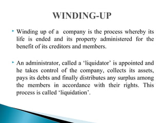 Business law- Winding up of company ppt-Dr. Kokila Saxena | PPT