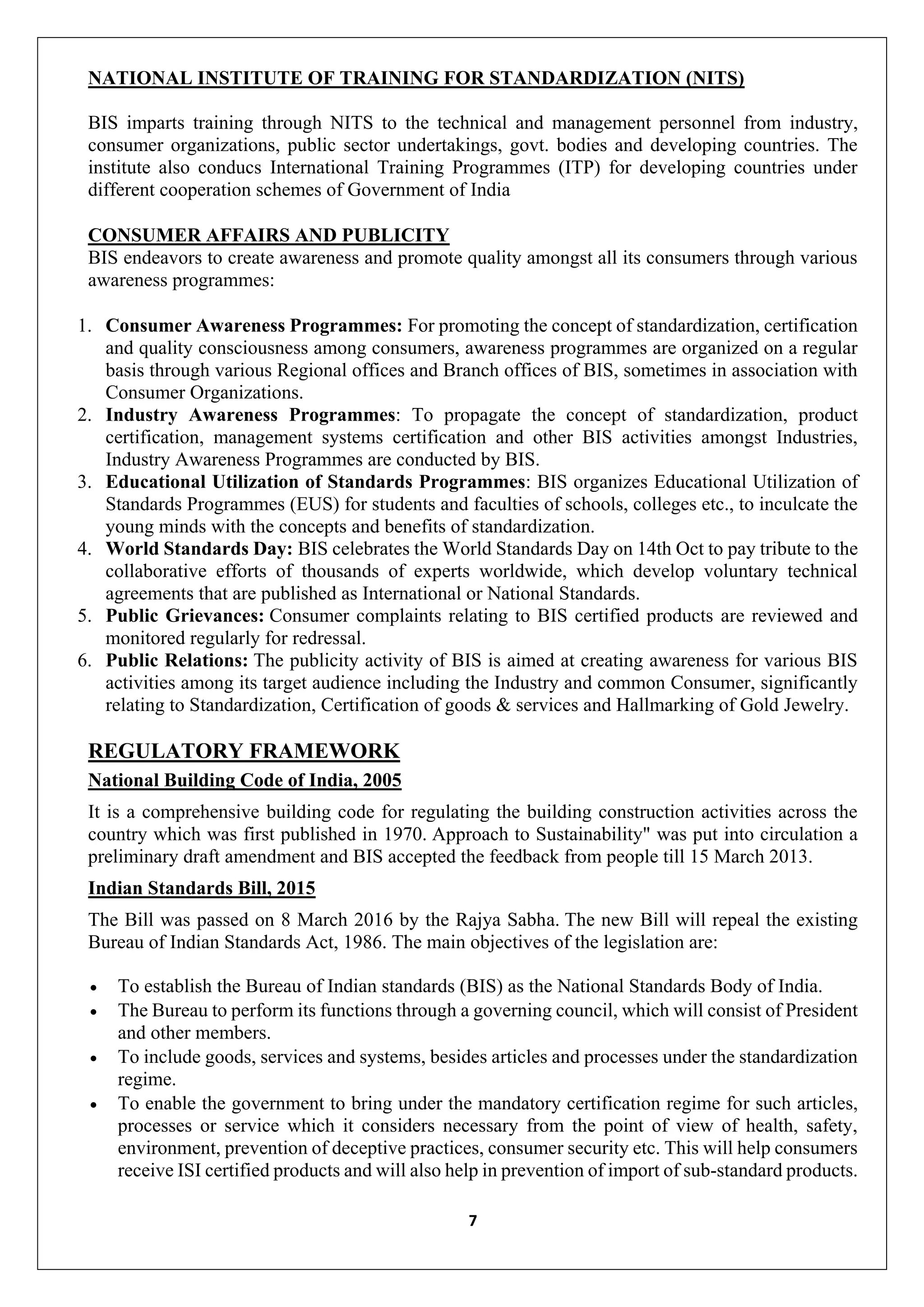 BIS (Bureau of Indian standards ) | PDF