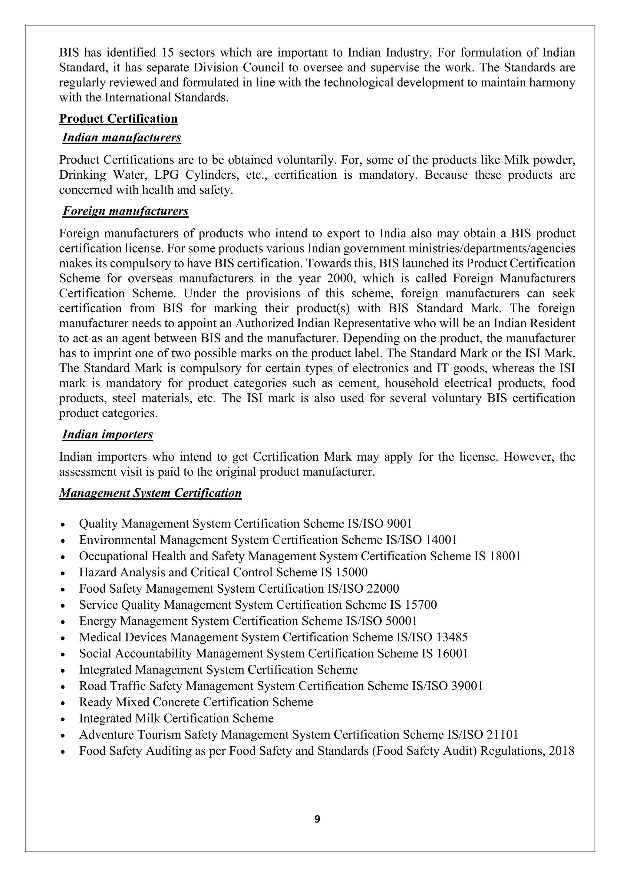 BIS (Bureau of Indian standards ) | PDF