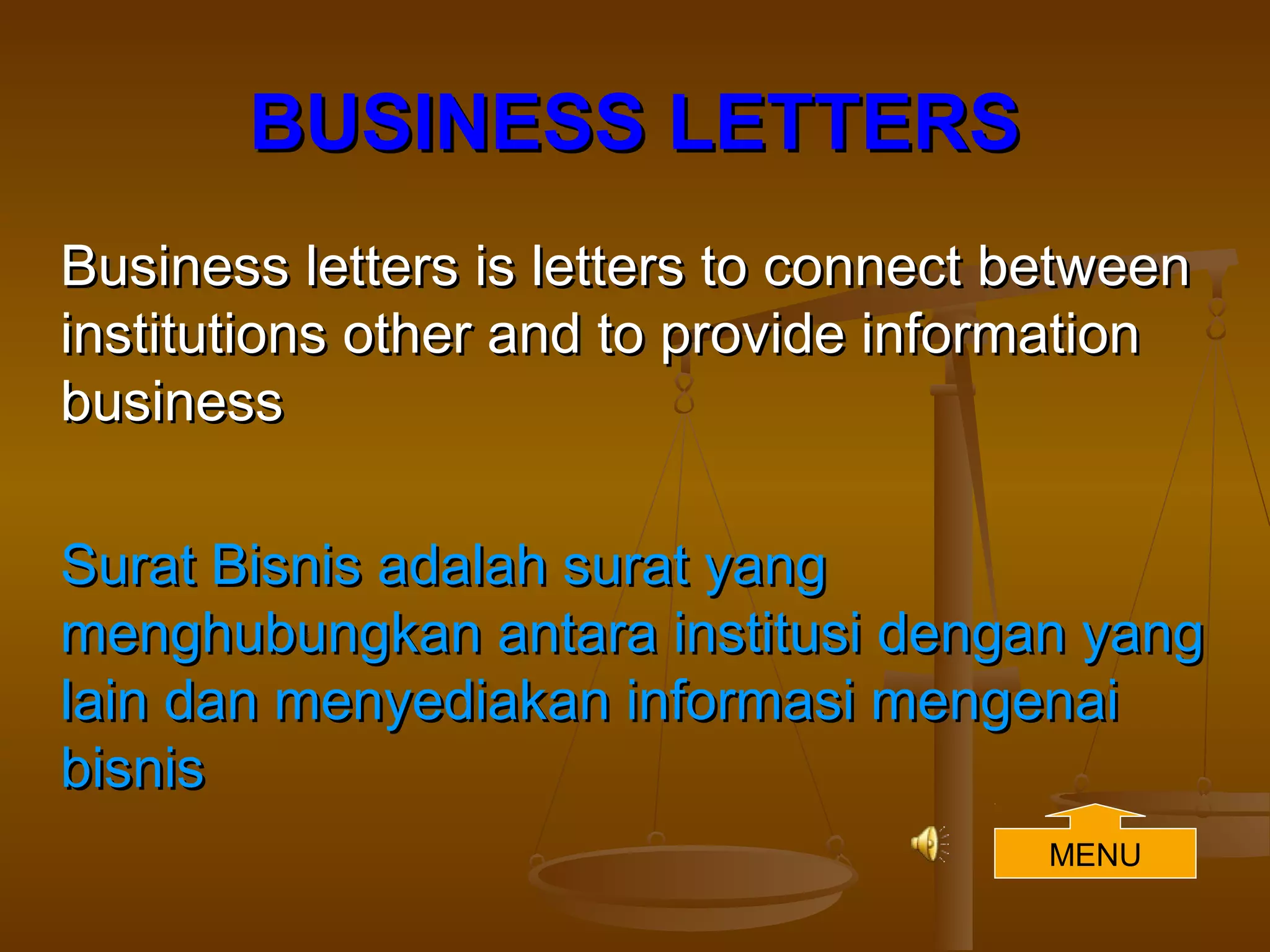 Bussiness Letter (Surat Bisnis) | PPT