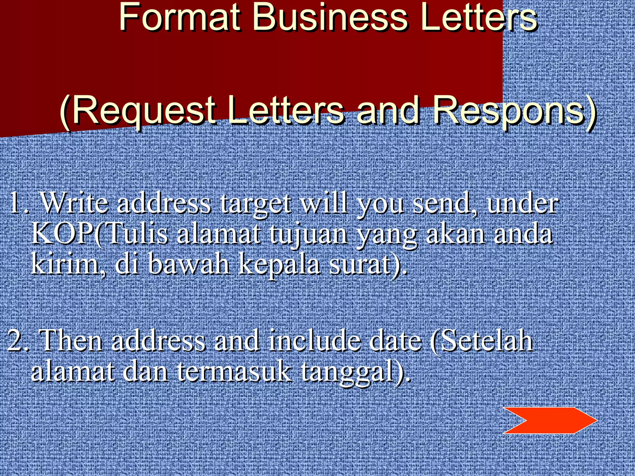 Bussiness Letter (Surat Bisnis) | PPT