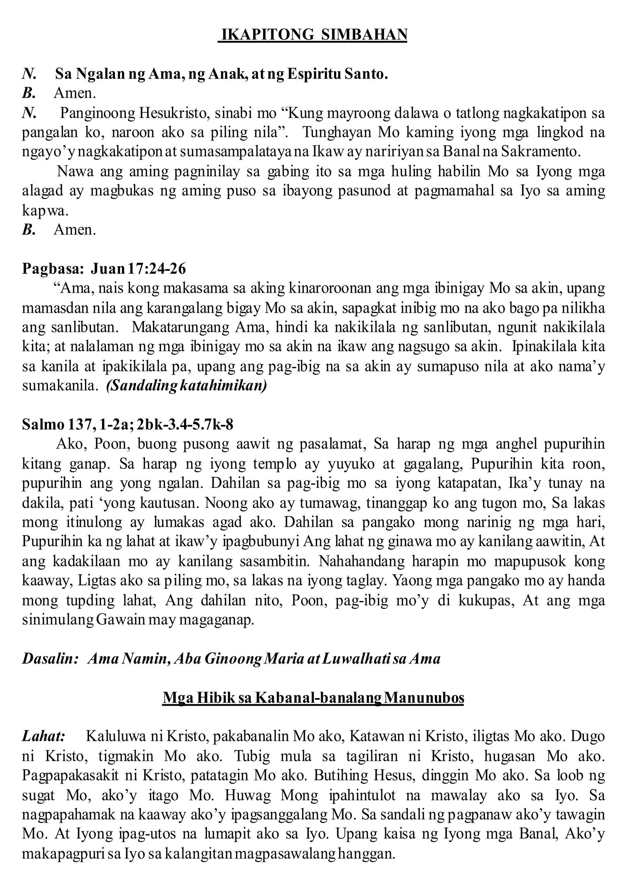 Bisita Iglesya Prayer | PDF