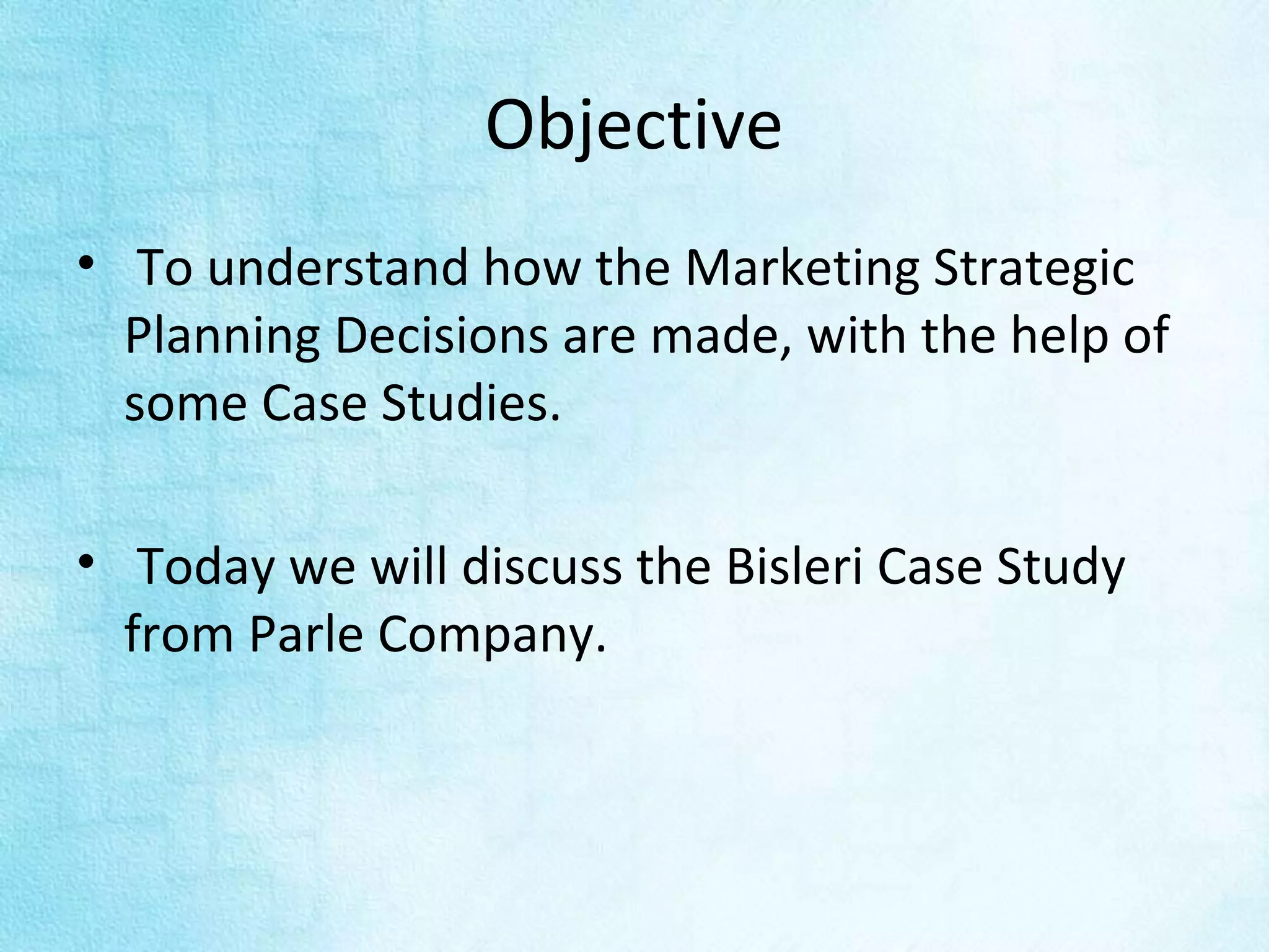 Parle Bisleri Journey of Market Leader | PPT
