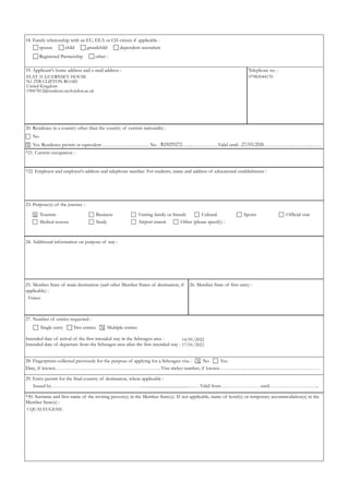 Portugal Schengen Visa application form UK | PDF