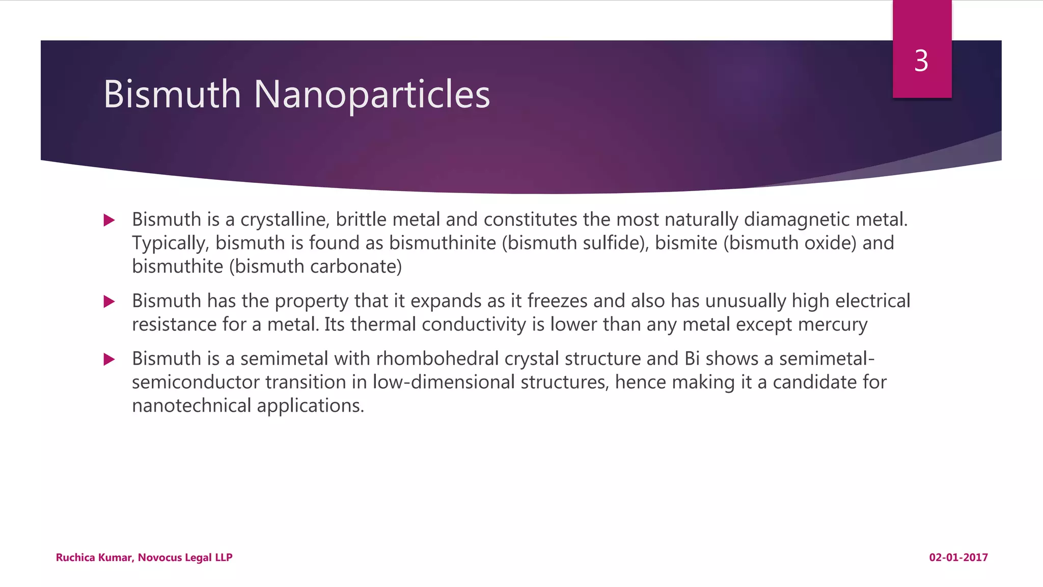 Bismuth Nanoparticles - Technology Overview - Ruchica Kumar | PPTX