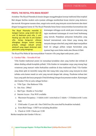 Studi Lapangan Bisnis Pariwisata (The Royal Pita Maha Resort) | PDF
