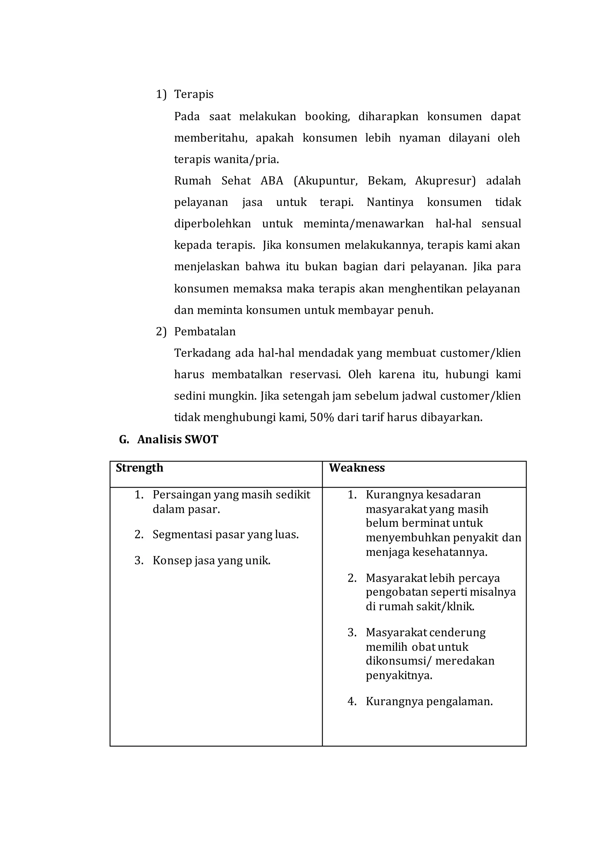 Bisnis plan rumah sehat aba | DOCX