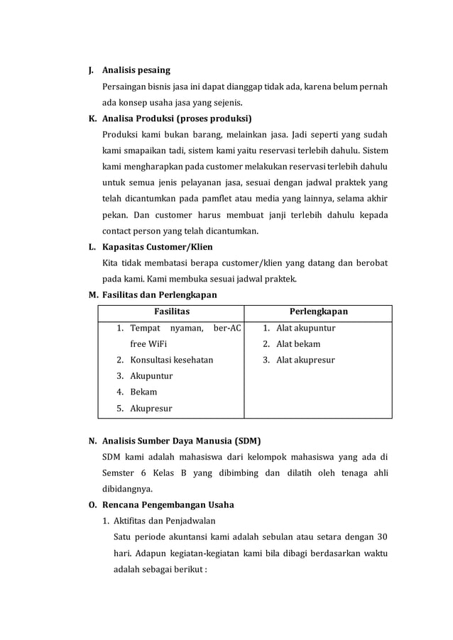 Bisnis plan rumah sehat aba | DOCX
